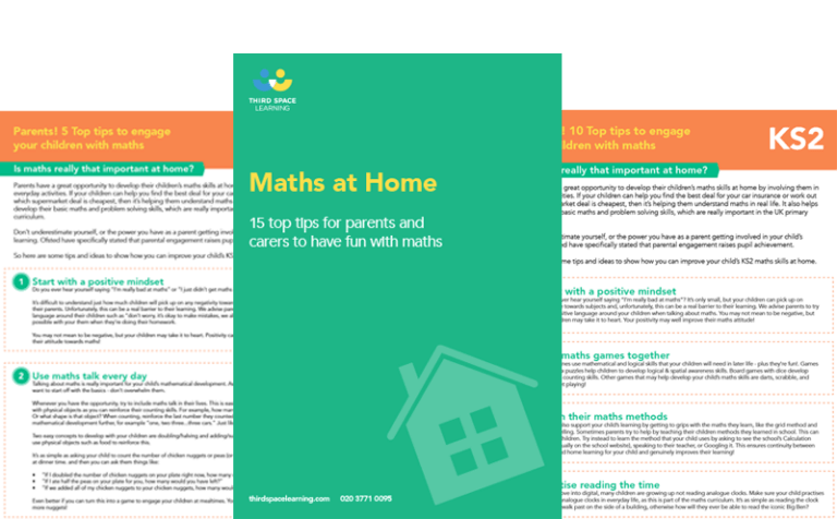 [FREE] Maths at Home - 15 Top Tips for Parents and Carers