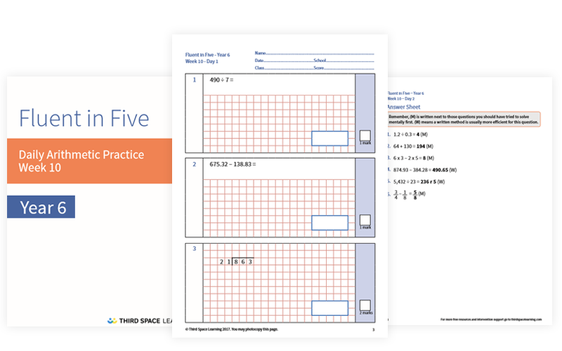 [FREE] Fluent in Five Arithmetic 2018/2019 - Third Space Learning
