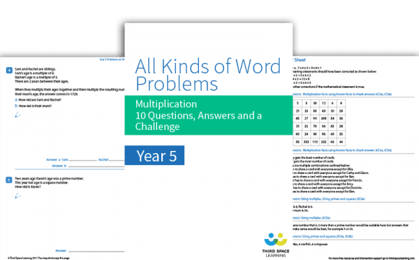 20 Multiplication Word Problems for Year 2 to Year 6