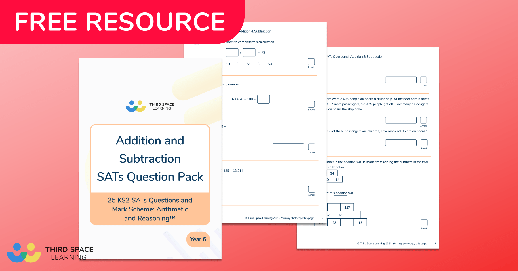 [FREE] Addition and Subtraction Year 6 SATs Questions Pack