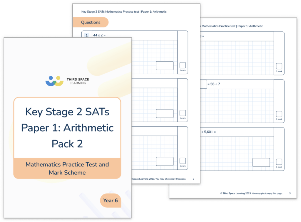 [FREE] KS2 Maths SATs Arithmetic Practice Paper 1 (Pack 2)