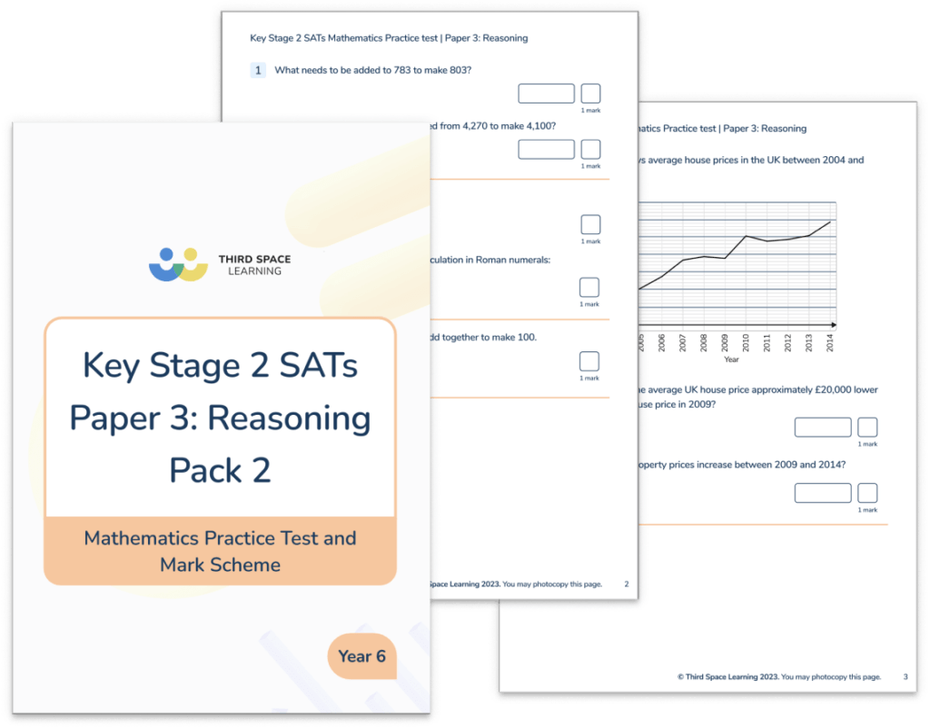 [FREE] KS2 Maths SATs Reasoning Practice Paper 3 (Pack 2)