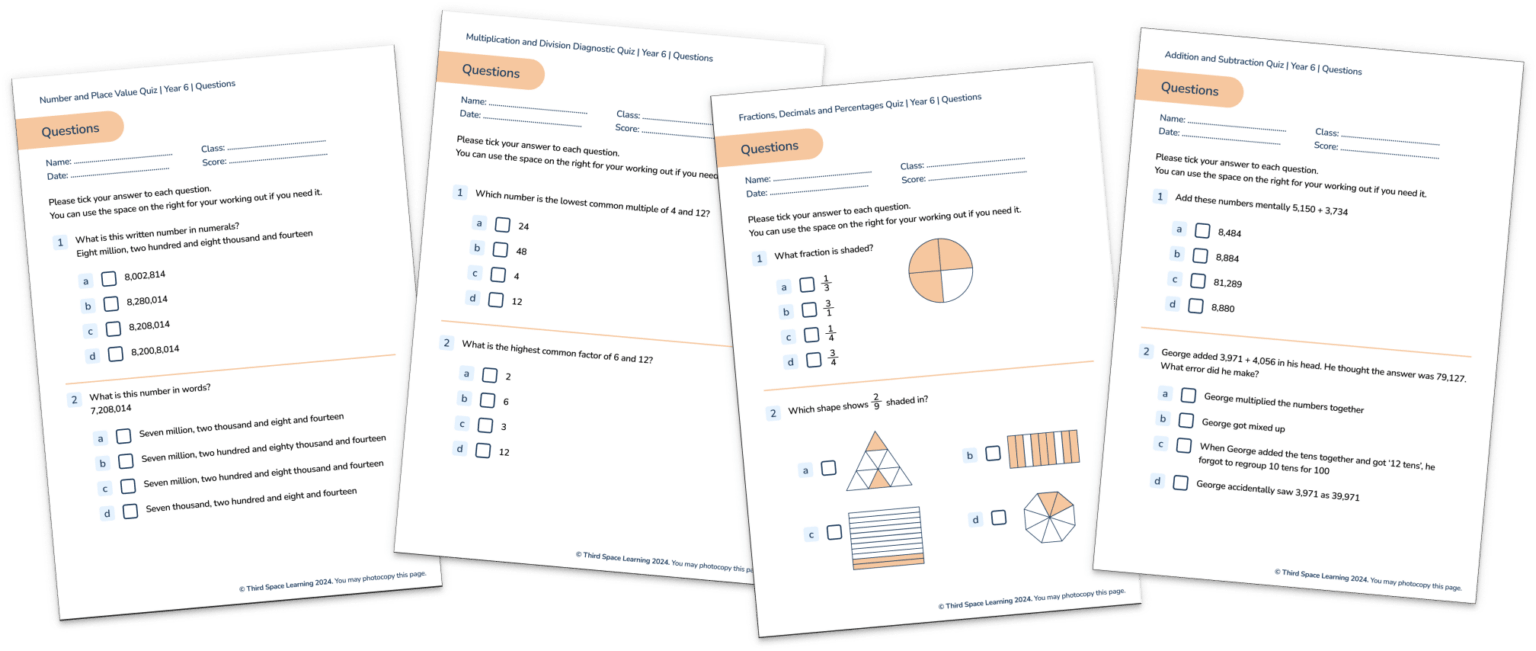 Diagnostic Maths Test For Primary And Secondary Schools