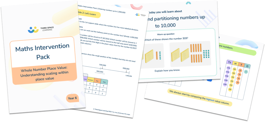 [FREE] Maths Intervention Pack Whole Number Place Value