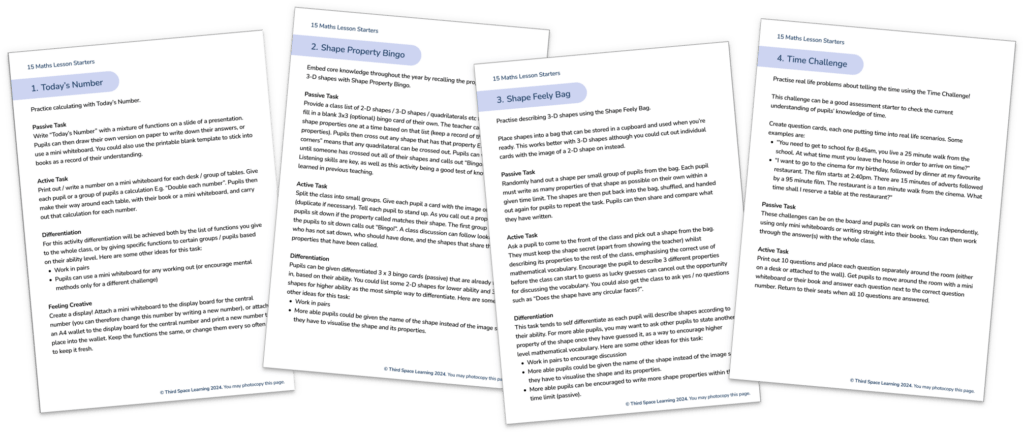 Maths Starters: 15 Free KS1 & KS2 Starters (Free Printables)