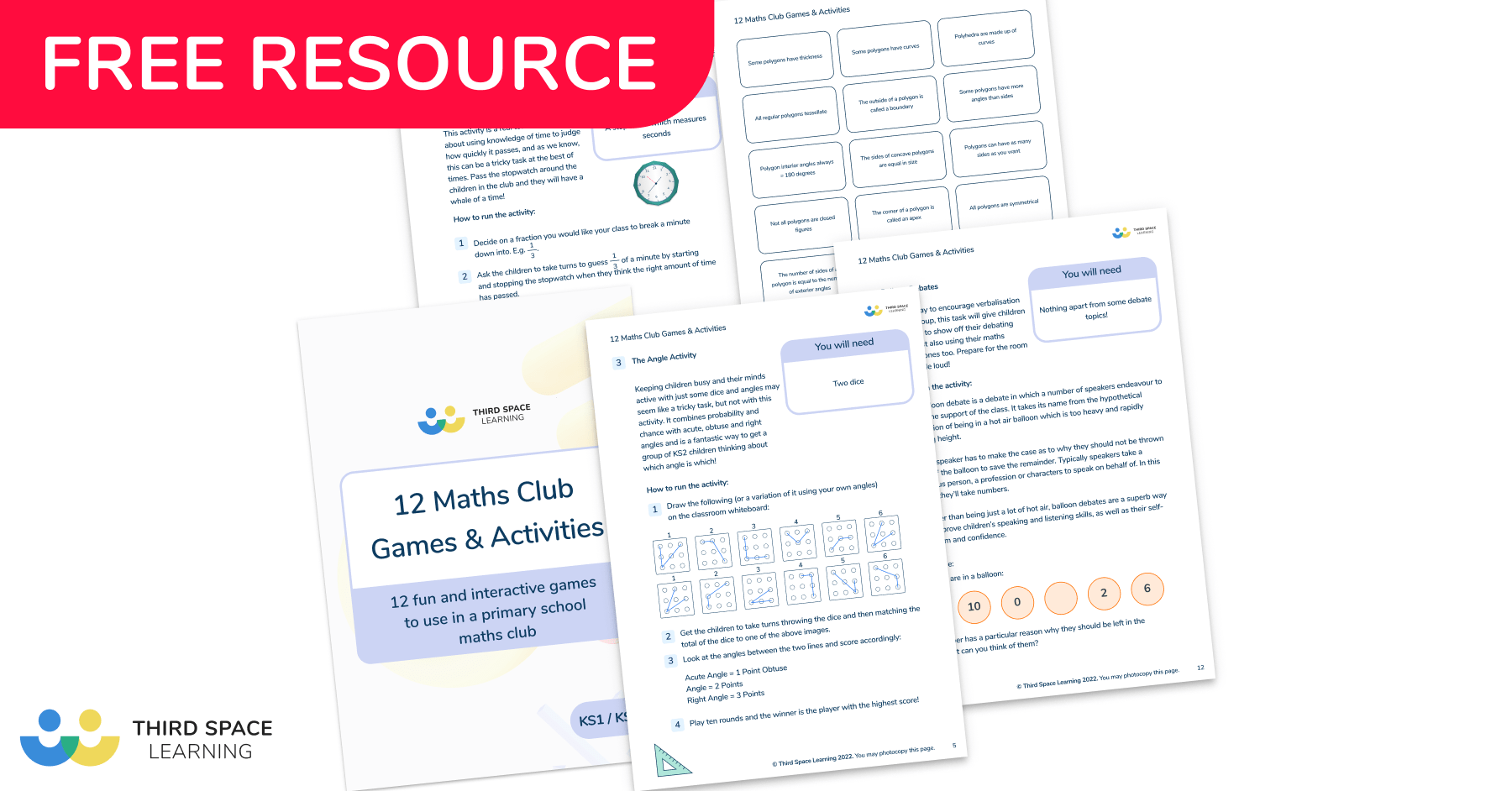 [FREE} 12 Maths Club Activities for Primary Schools - PDF Download
