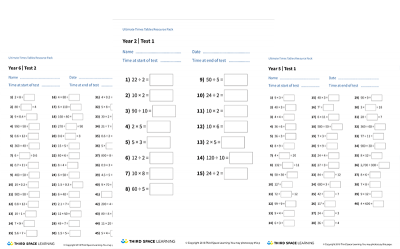 [FREE] 30 Times Tables Tests and Answers - Third Space Learning