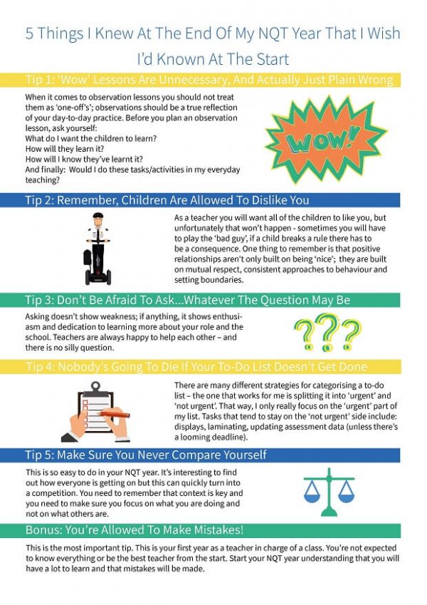 5 Top Pieces Of NQT Advice To Help You Get Through Your First Year!