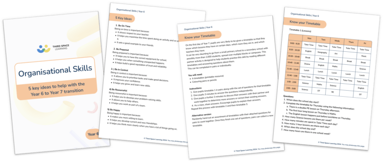 [FREE] Organisational Skills Lesson To Help With The Year 6 Transition