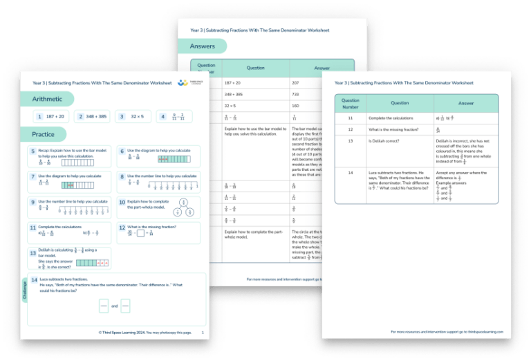 Free Year 3 Maths Worksheets, Tests & Homework (PDFs)