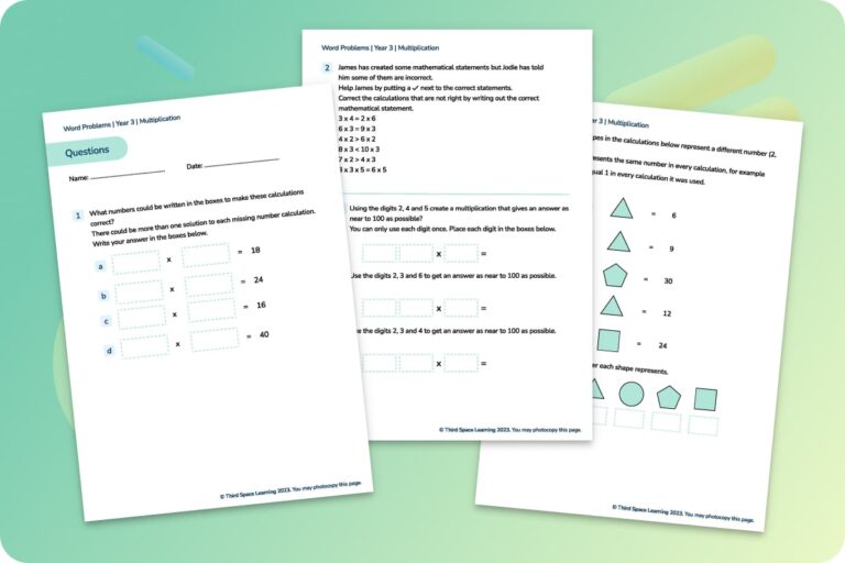 Free Curriculum-Aligned Year 3 Maths Worksheets