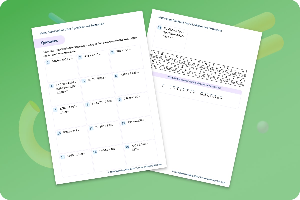 FREE Year 4 Maths Worksheets: Downloadable PDFs