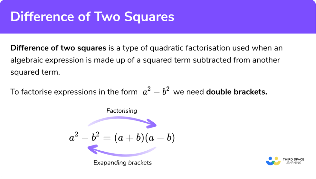 Difference Of Two Squares - GCSE Maths - Examples, Questions & Worksheet