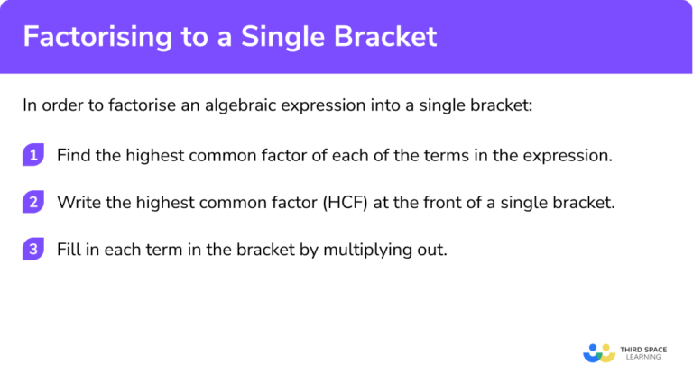 Factorising Single Brackets - GCSE Maths - Steps, Examples & Worksheet