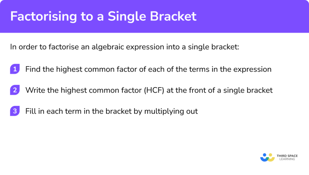 Factorising Single Brackets - GCSE Maths - Steps, Examples & Worksheet