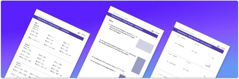 Factorising Single Brackets Worksheet - GCSE Maths [FREE]