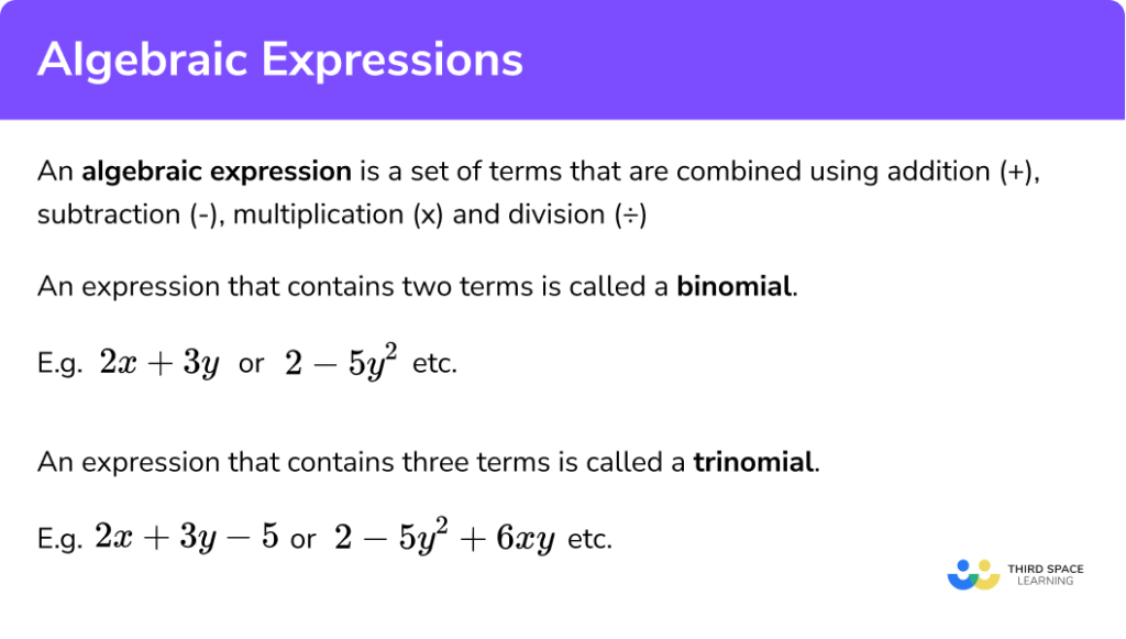 Algebraic Expressions - GCSE Maths - Steps, Examples & Worksheet