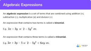 Algebraic Expressions - GCSE Maths - Steps, Examples & Worksheet