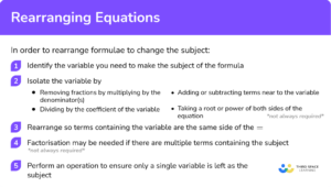 Rearranging Equations - GCSE Maths - Steps & Examples