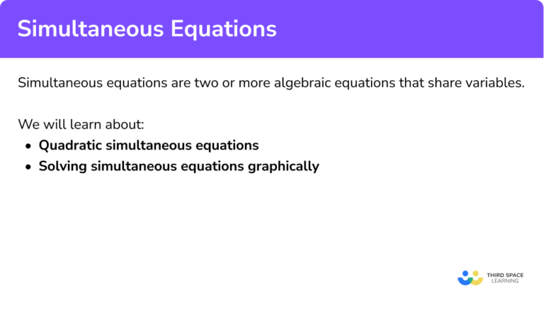 Simultaneous Equations - Steps, Examples, Worksheet