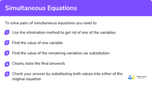 Simultaneous Equations - Steps, Examples, Worksheet