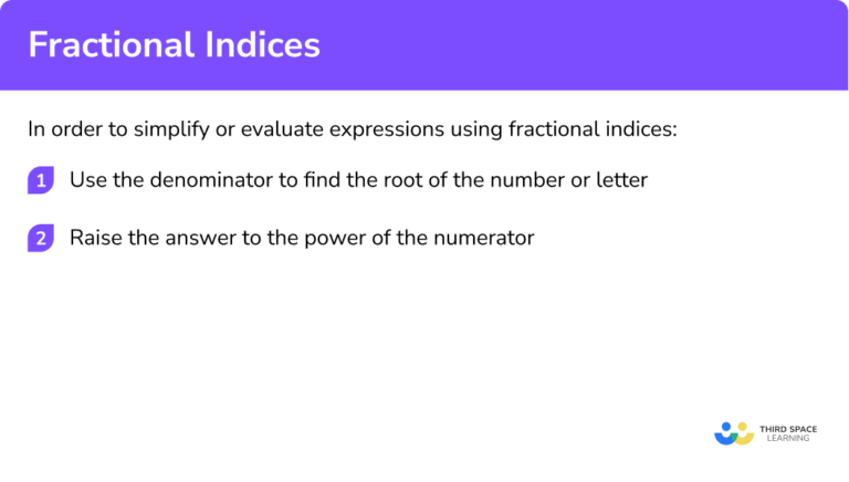 Fractional Indices - GCSE Maths - Steps, Examples & Worksheet