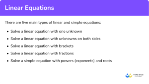 Linear Equations - GCSE Maths - Steps, Examples & Worksheet