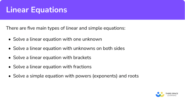 Linear Equations - GCSE Maths - Steps, Examples & Worksheet
