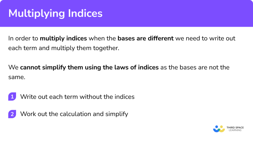 Multiplying Indices - GCSE Maths - Steps, Examples & Worksheet