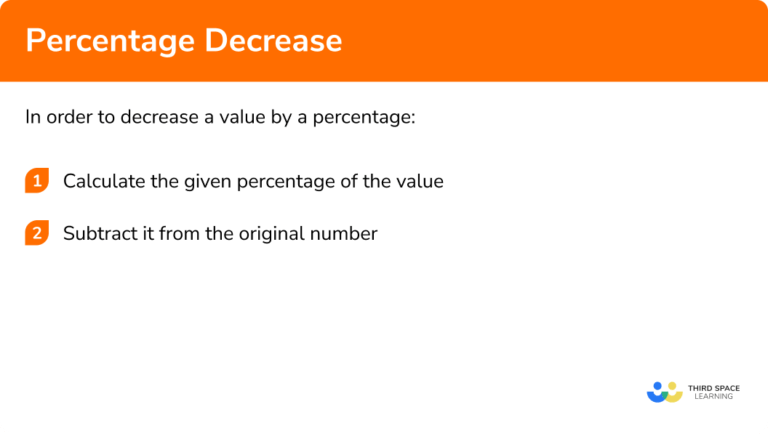 Percentage Decrease - GCSE Maths - Steps, Examples & Worksheet