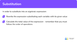 Substitution - GCSE Maths - Steps, Examples, Worksheet