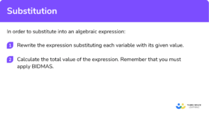 Substitution - GCSE Maths - Steps, Examples, Worksheet