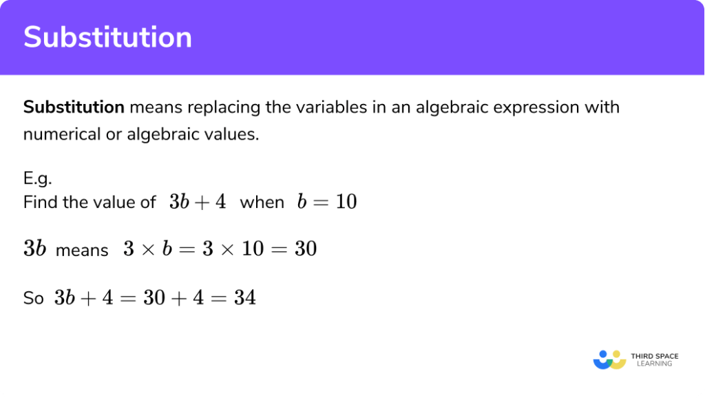 Substitution - GCSE Maths - Steps, Examples, Worksheet