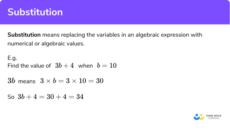 Substitution - GCSE Maths - Steps, Examples, Worksheet