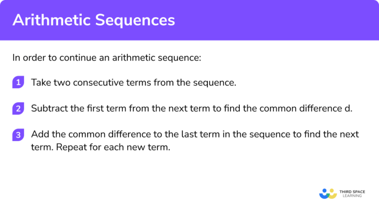 Arithmetic Sequence - GCSE Maths - Steps, Examples & Worksheet