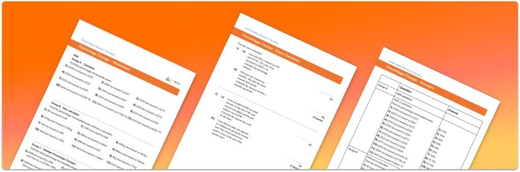 Percentage Change Worksheet - GCSE Maths [FREE]- Third Space Learning