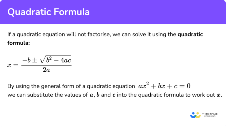 Quadratic Formula - GCSE Maths - Steps, Examples & Worksheet