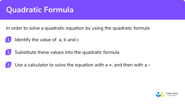 Quadratic Formula - GCSE Maths - Steps, Examples & Worksheet