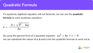 Quadratic Formula - GCSE Maths - Steps, Examples & Worksheet