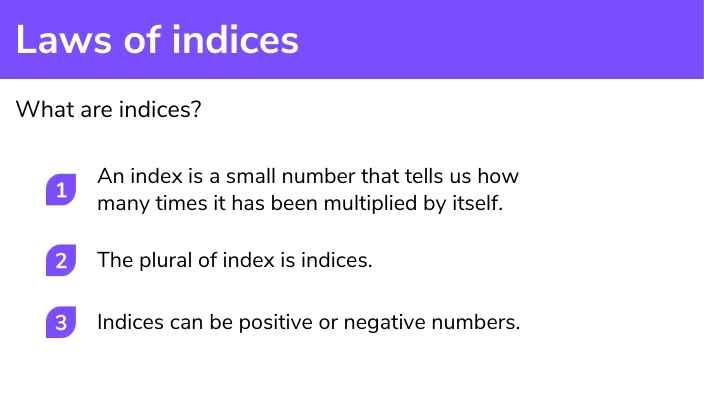 Laws Of Indices GCSE Maths Steps Examples Worksheet