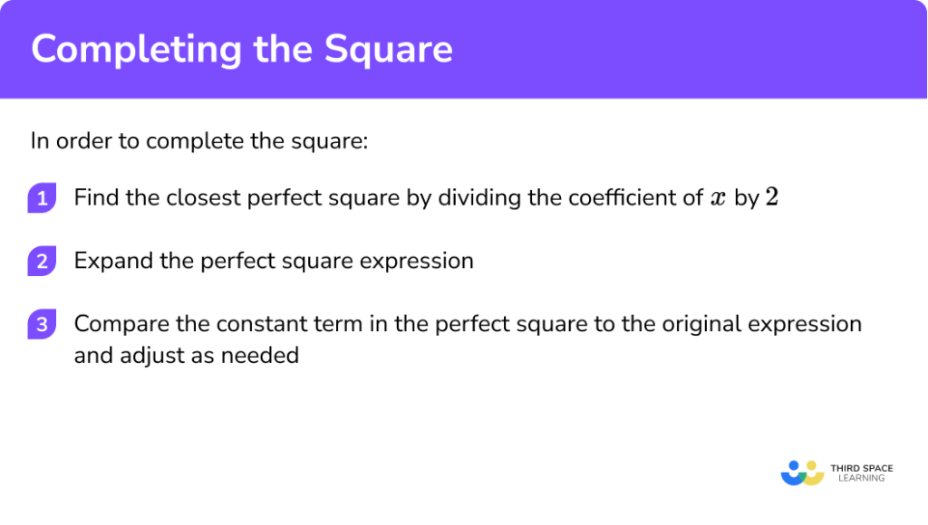 Completing The Square - GCSE Maths - Steps & Examples