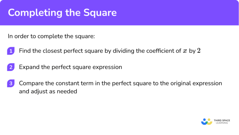 Completing The Square - GCSE Maths - Steps & Examples