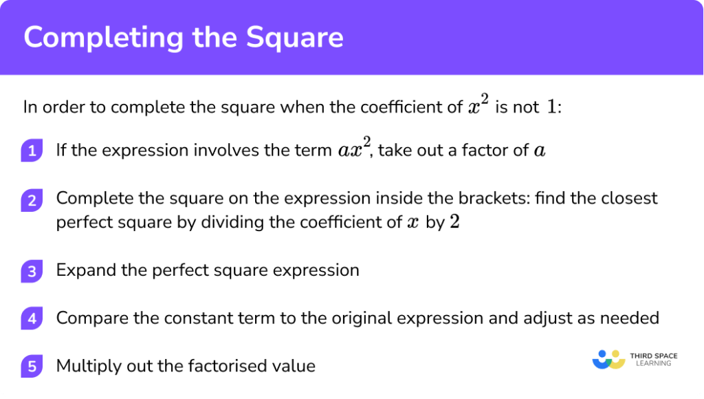 Completing The Square - GCSE Maths - Steps & Examples