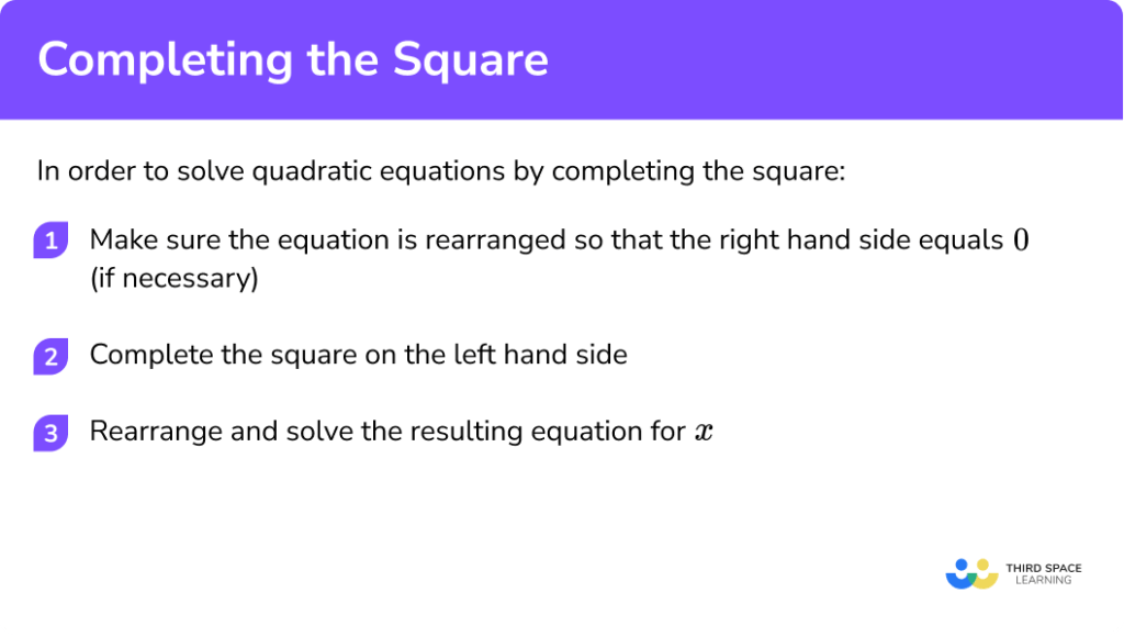 Completing The Square - GCSE Maths - Steps & Examples