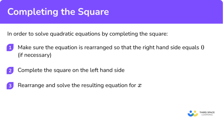 Completing The Square - GCSE Maths - Steps & Examples