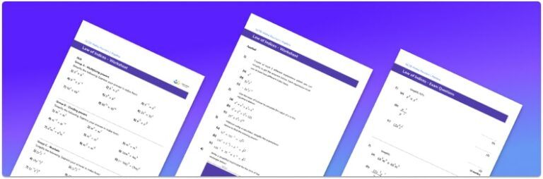 Laws Of Indices Worksheet - GCSE Maths [FREE]