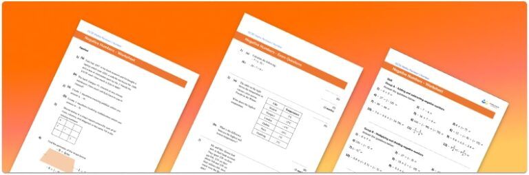 Negative Numbers Worksheet - GCSE Maths [FREE] - Third Space Learning