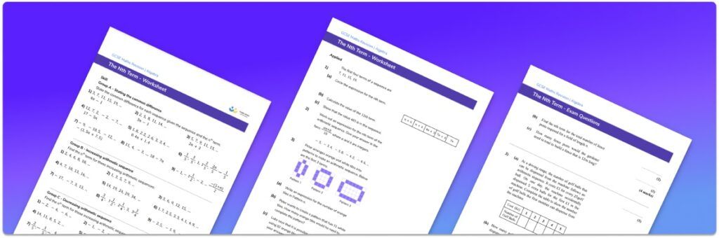Nth Term Worksheet - GCSE Maths [FREE]
