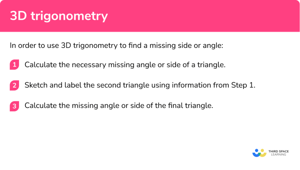 3D Trigonometry - GCSE Maths - Steps, Examples & Worksheet