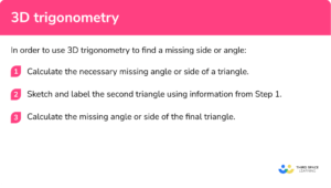 3D Trigonometry - GCSE Maths - Steps, Examples & Worksheet